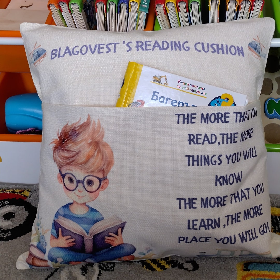 Kids Personalised Pocket Pillow,cushion Reading,pillow Gift Book Pillow ...