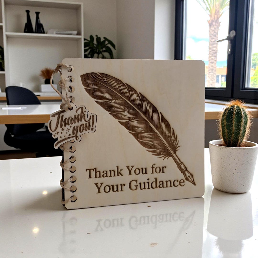 Wooden Thank You Teacher Card, “thank You for Your Guidance” Engraved ...