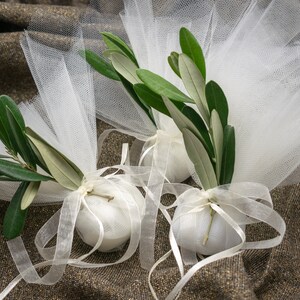 OLIVE WEDDING FAVORS Tulle Bomboniere, Olive Branch Favors, Edible ...