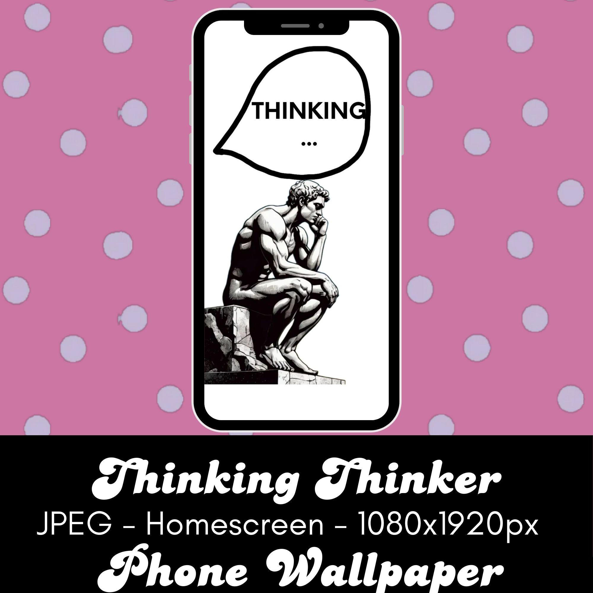 Digital Fun Thinker Statue Parody Printable Poster Thought Bubbles ...