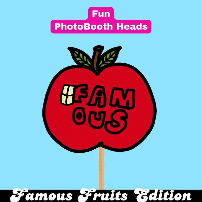 Printable DIY Heads on Sticks, Photo Booth Props, Fruit Props, Famous ...