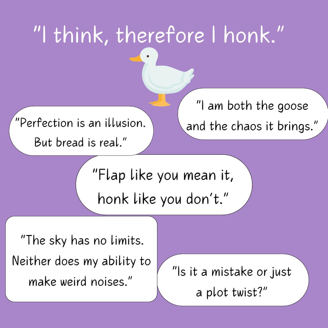Digital Stickers Funny Goose Wisdom | Silly Goose Quote Sticker Pack ...