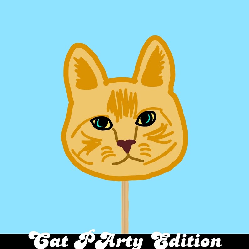 Printable DIY Heads on Sticks, Photo Booth Prop, Cat Props, Cat Face ...