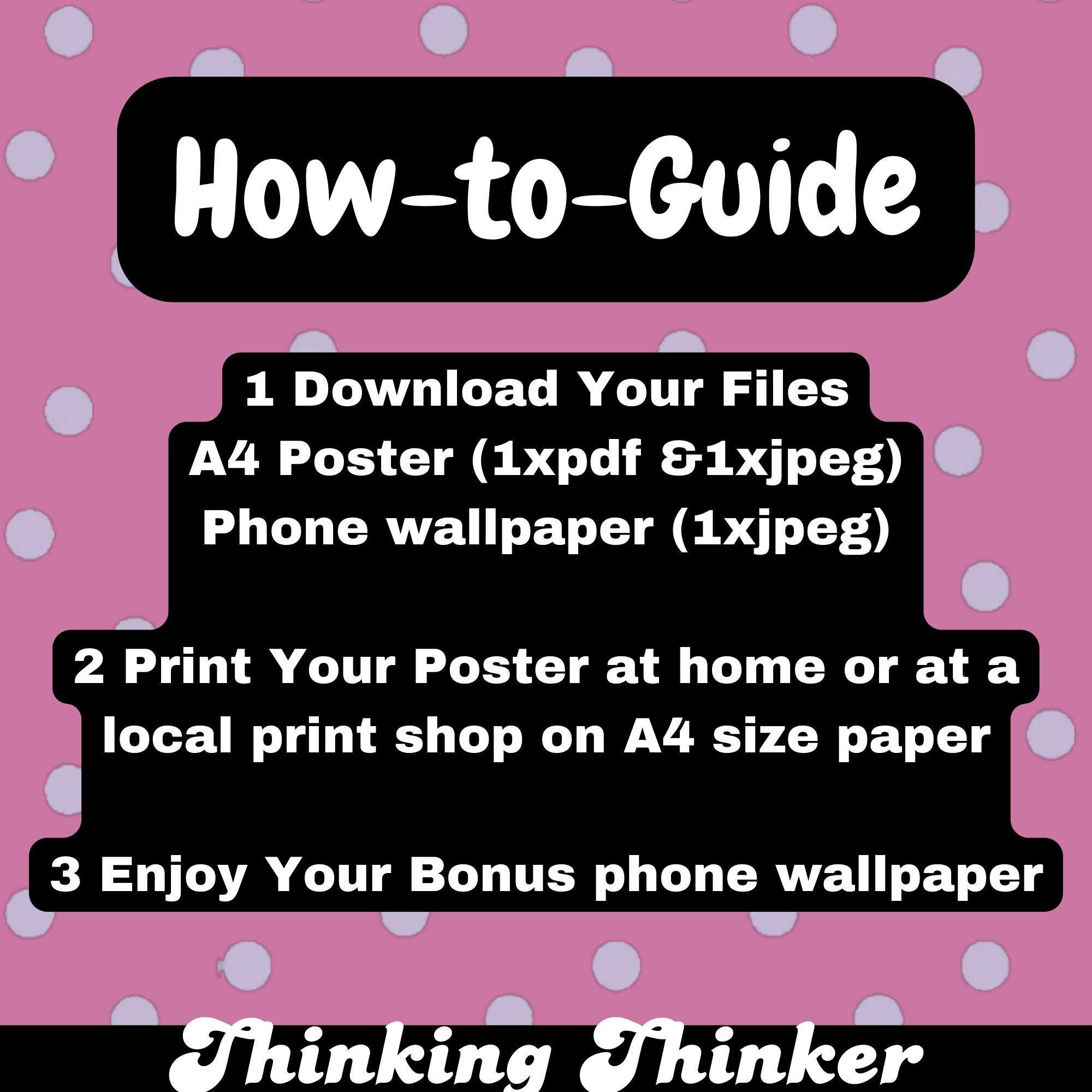 Digital Fun Thinker Statue Parody Printable Poster Thought Bubbles ...