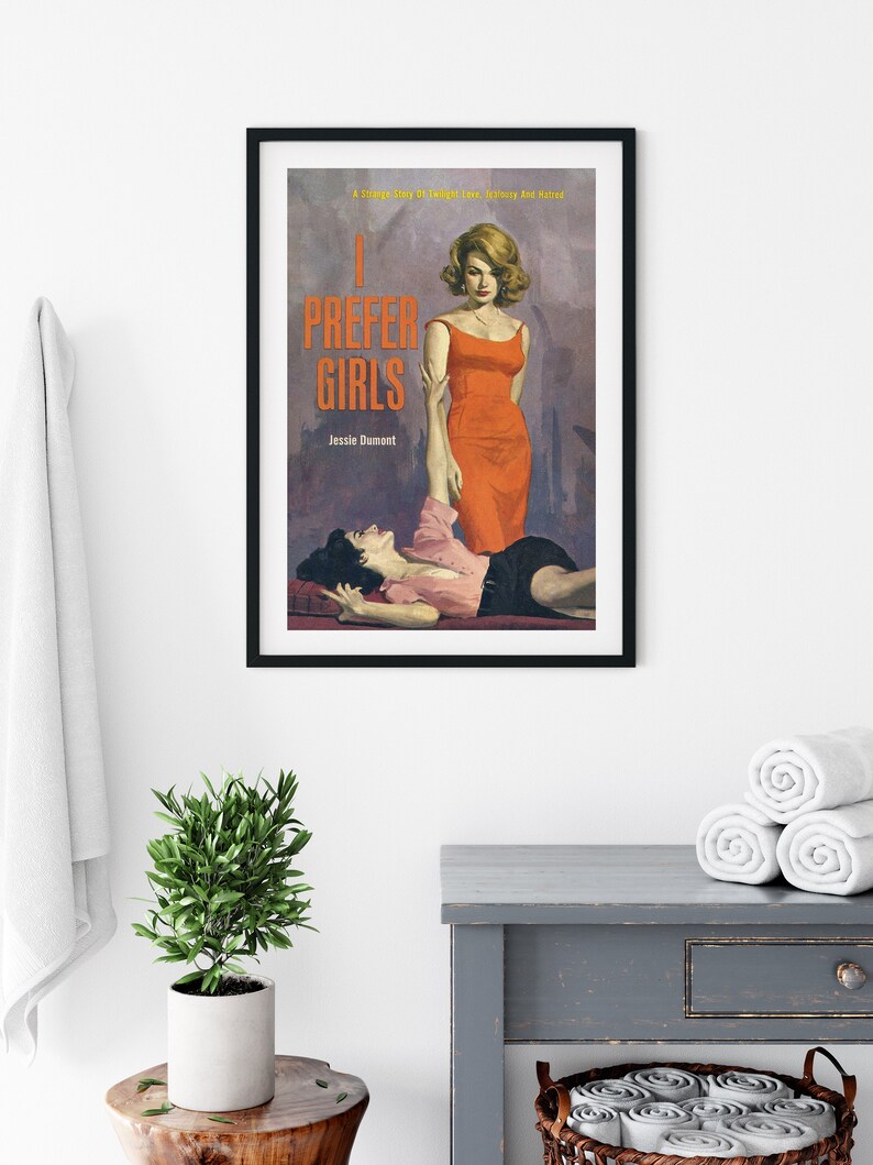 Pulp Cover Art Print Lesbian Pulp Poster I Prefer Girls Etsy