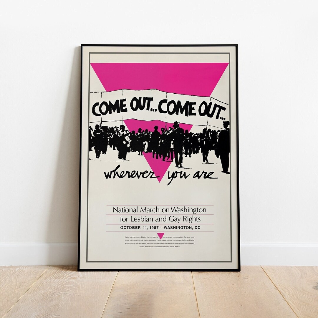 Lesbian and Gay Rights March Poster, Gay Poster, Retro Poster, Gay Art ...