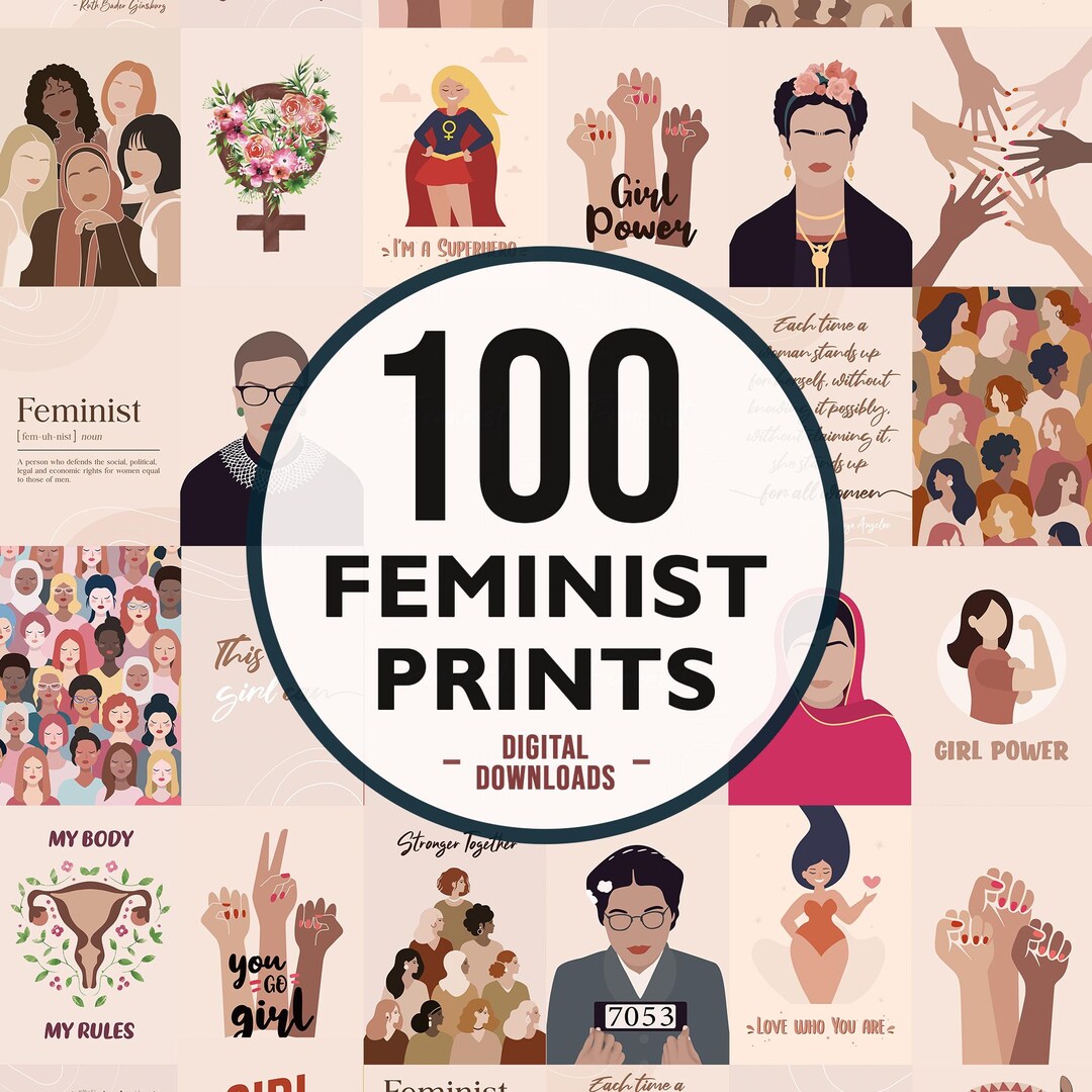 Set of 100 Feminist Prints, Gallery Wall Set, Feminist Collage Kit ...