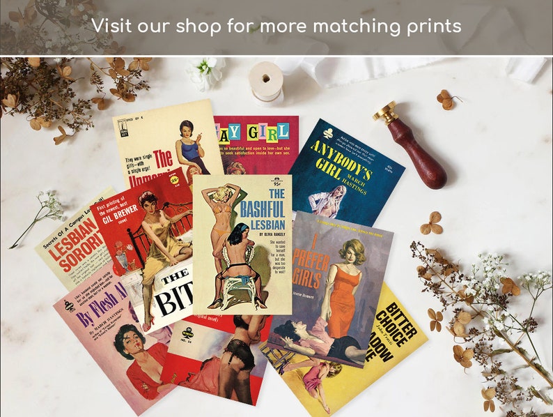 Lesbian Pulp Art Vintage Magazine Lesbian Poster Pulp Cover Poster