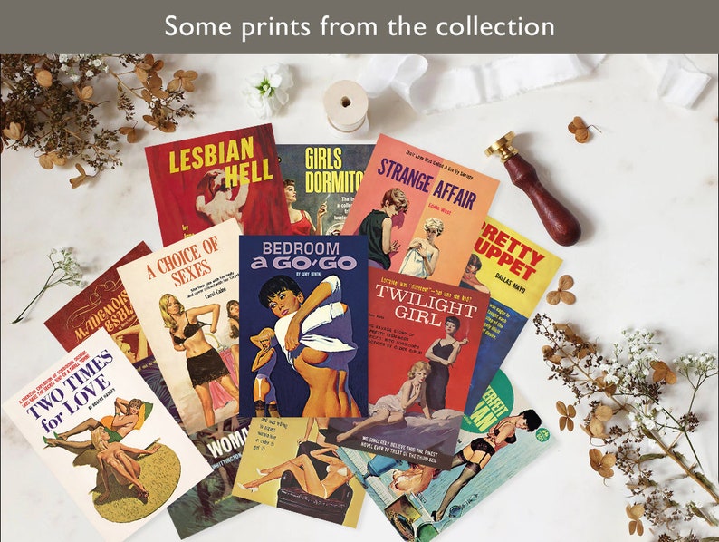 Set of +50 Lesbian Prints, Sapphic Wall Art, Lesbian Pulp Art, Wall ...