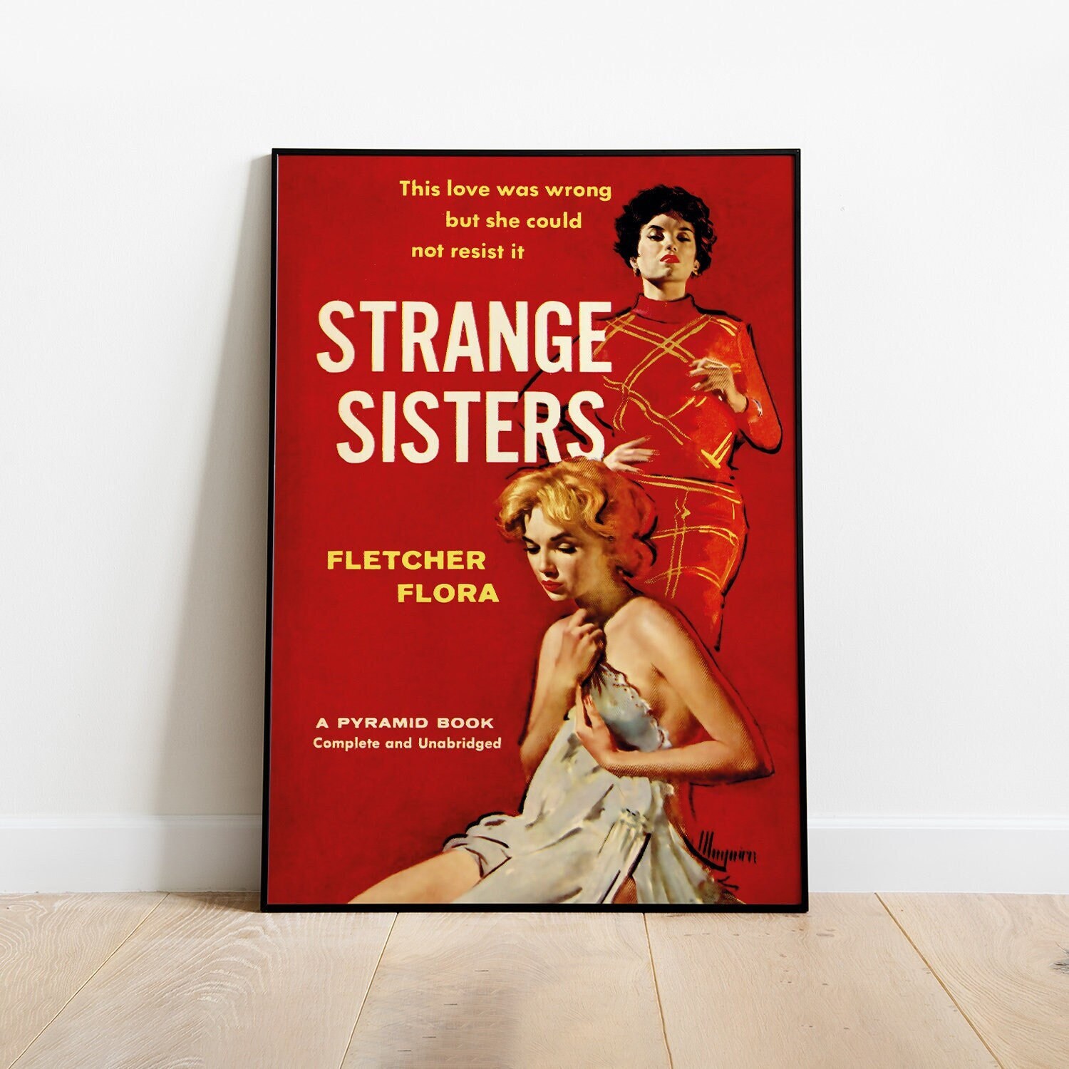Lesbian Pulp Art Lesbian Poster Vintage Print Lesbian Pulp Poster