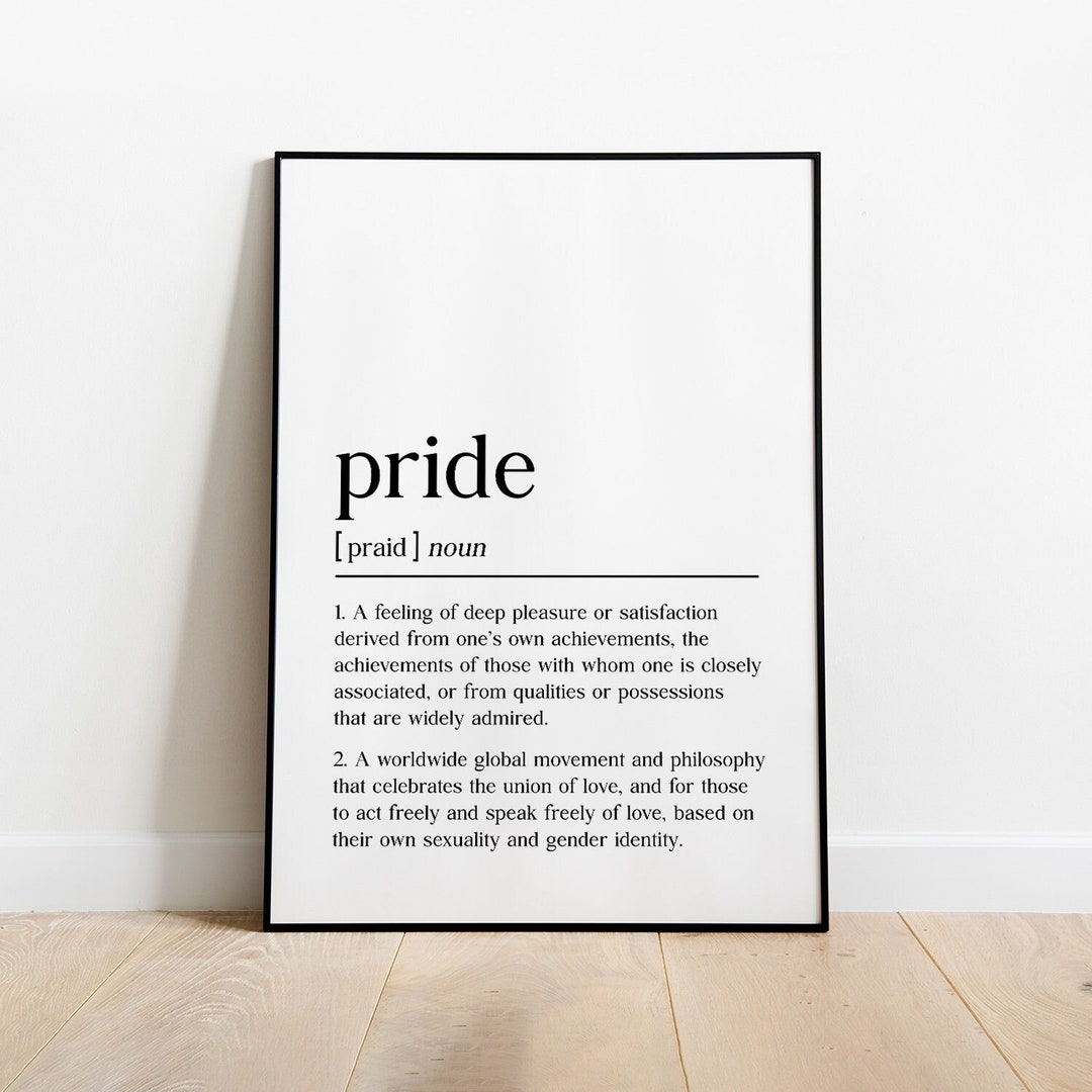 Pride Definition Poster LGBTQ Print Pride Print Definition - Etsy
