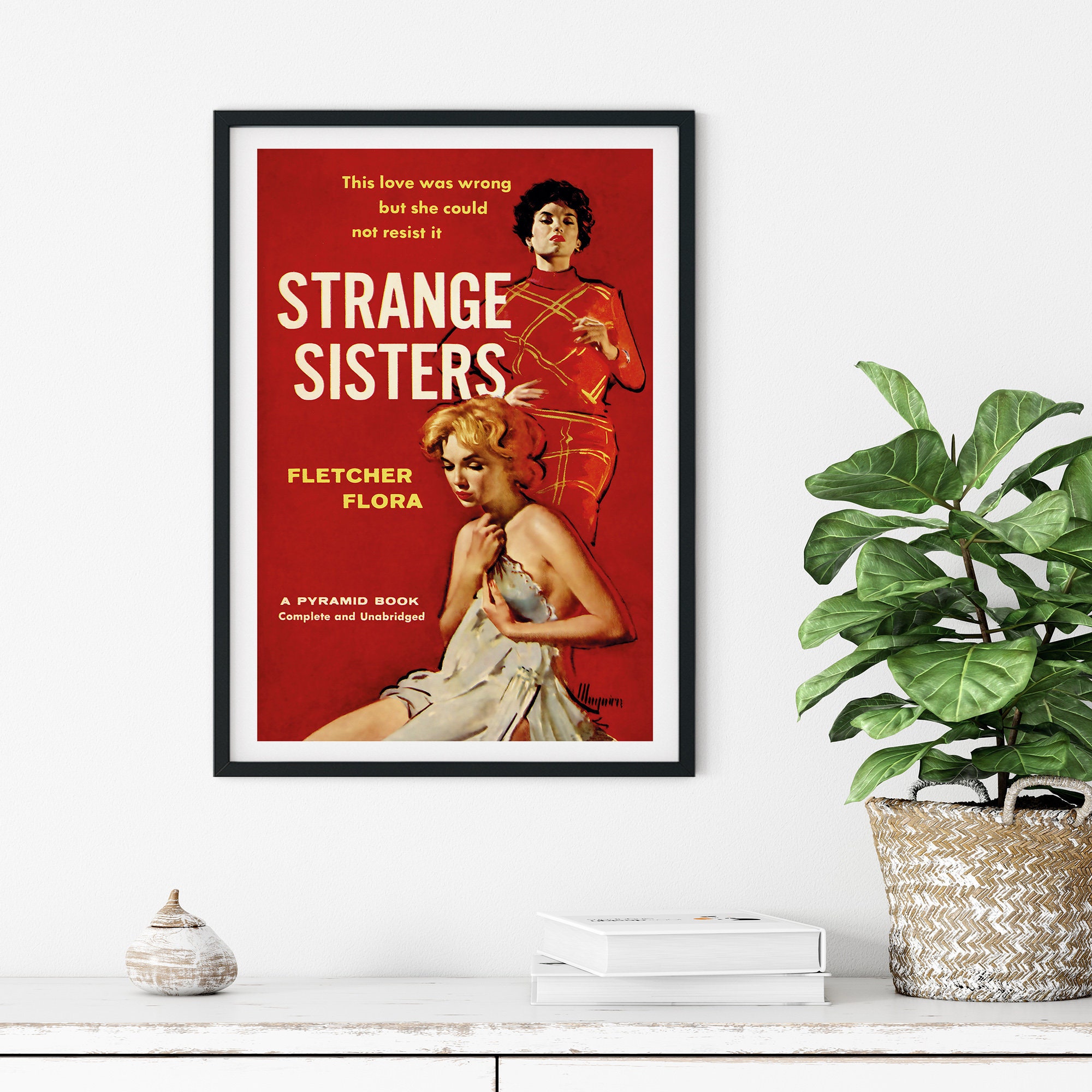 Lesbian Pulp Art Lesbian Poster Vintage Print Lesbian Pulp Poster