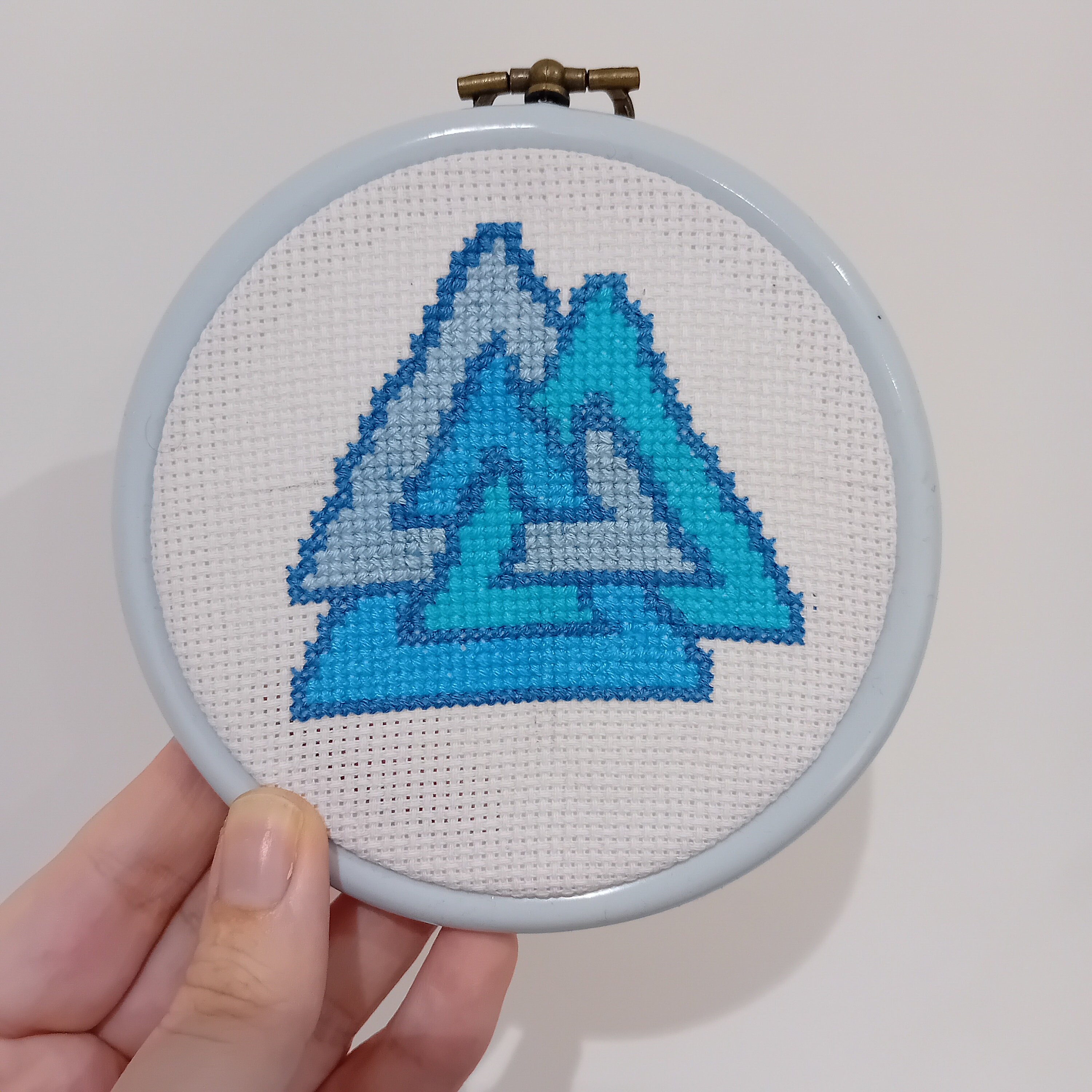 Valknut Cross Stitch Pattern Blue. Norse Mythology Symbol. PDF Download ...