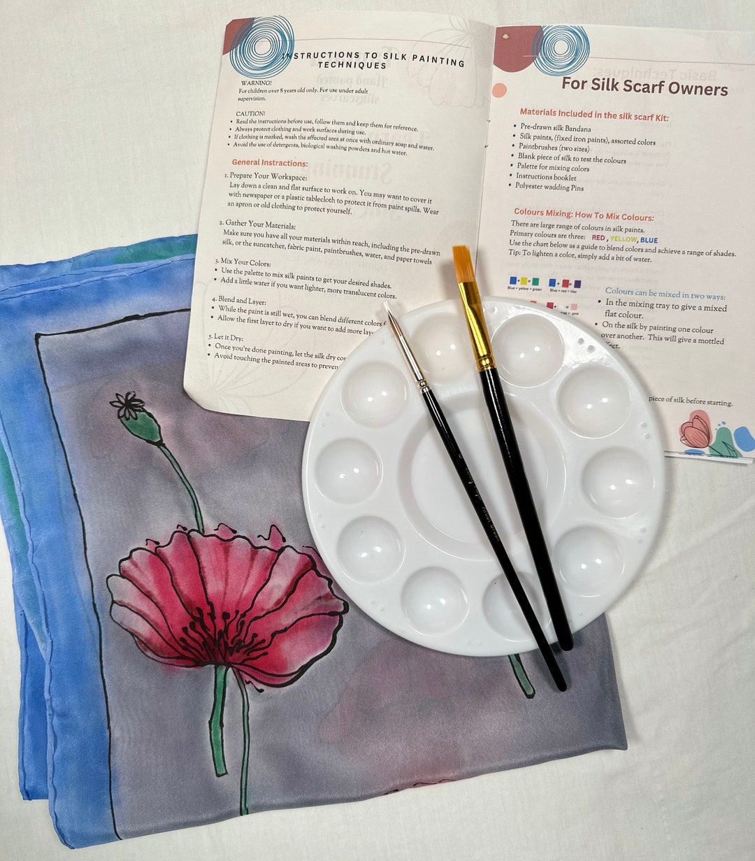 DIY Silk Painting Kit: Poppy Scarf With Gutta Outline - Etsy