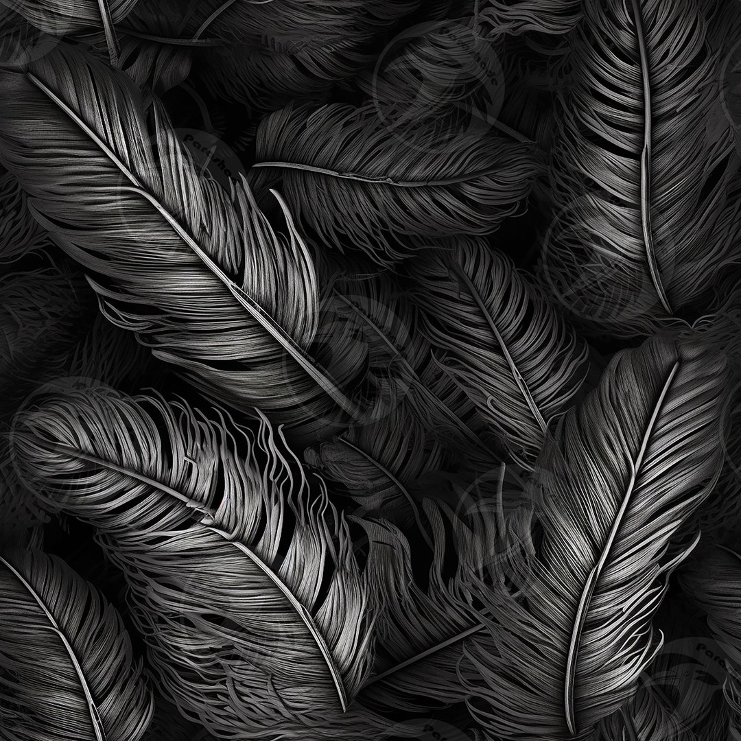 Black Raven Feathers Seamless Pattern Digital Download - Etsy