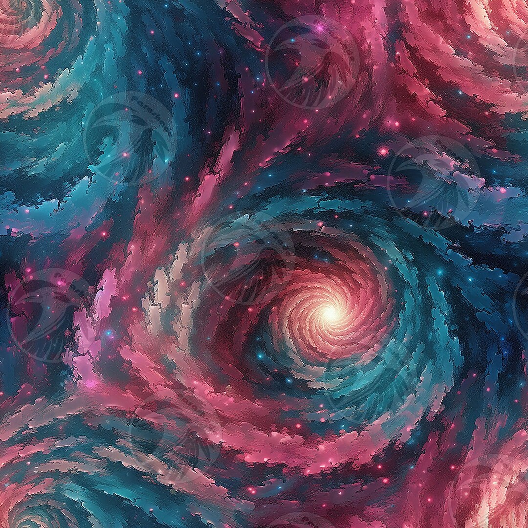 Nebula Spiral Seamless Pattern Digital Download - Etsy