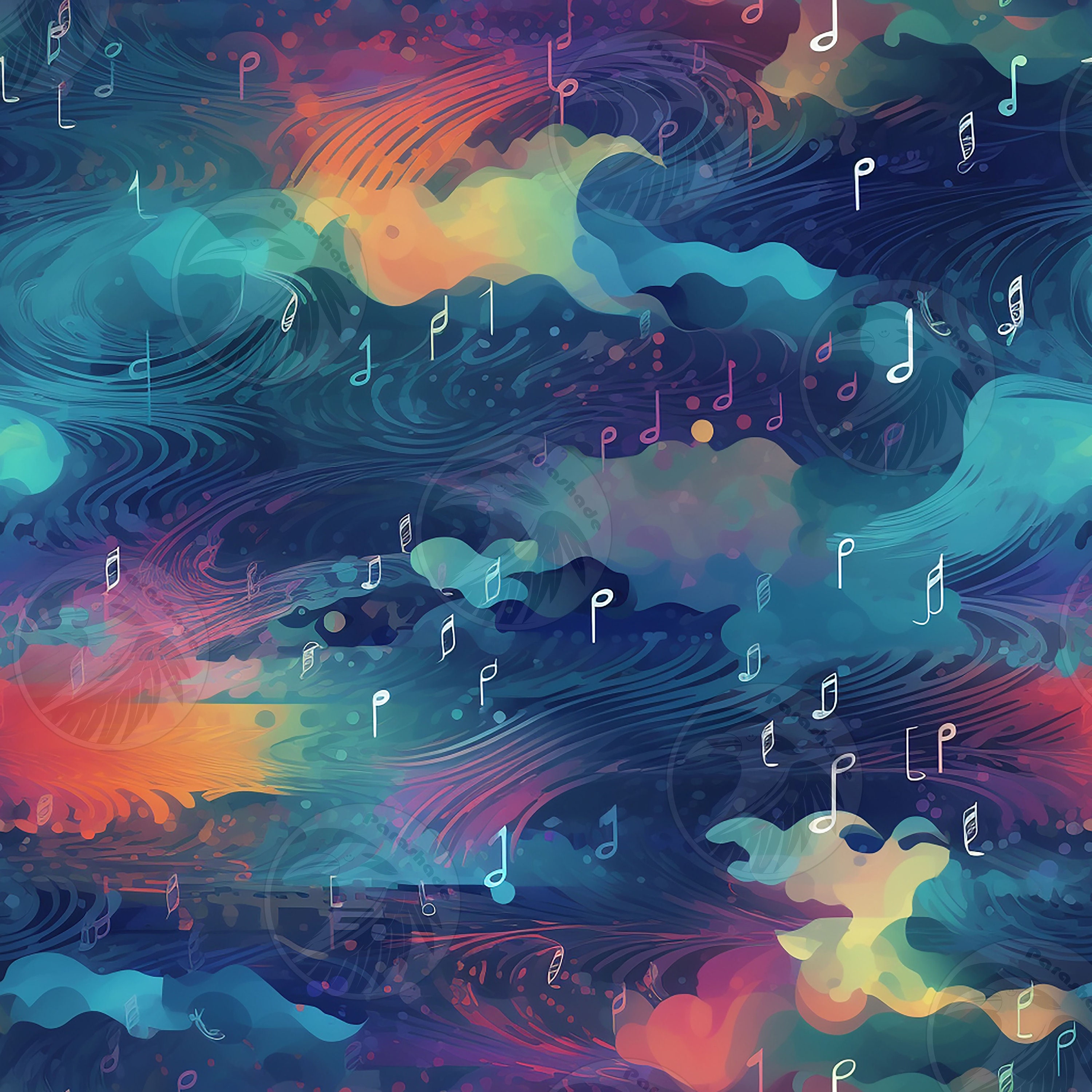 Musical Sky Seamless Pattern Digital Download - Etsy