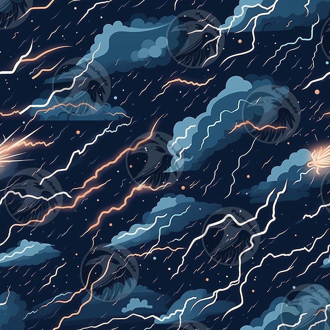 Storm Lightning Seamless Pattern Digital Download - Etsy