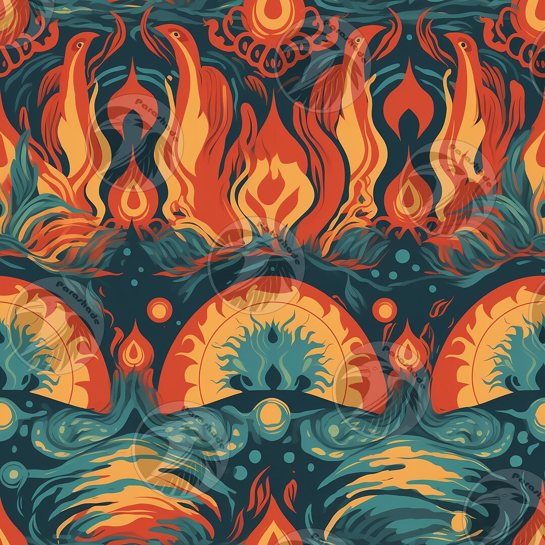 Water Fire Initiation Seamless Pattern Digital Download - Etsy