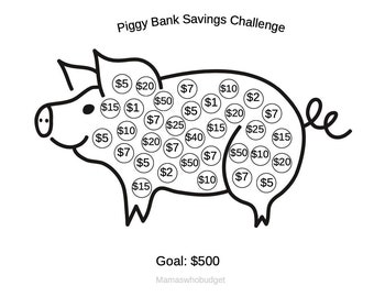 Savings Challenge, Printable, Digital, Planner, Money Challenge ...