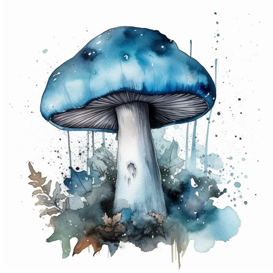 Watercolor Mushrooms Clipart - Clip Art PNG Format; Instant Download ...
