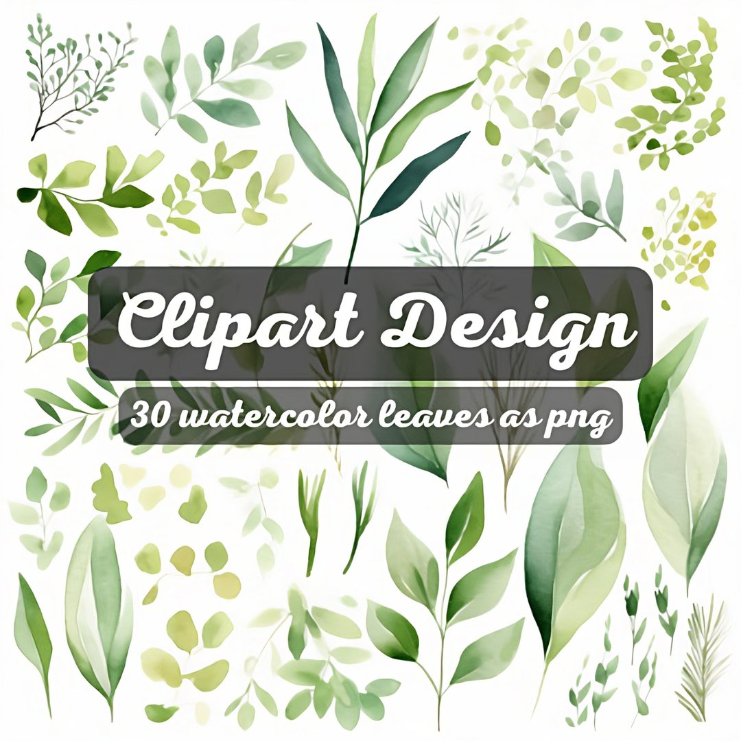 Watercolor Leaves Clipart, Clipart for Commercial Use, Neutral, Spring ...