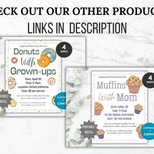 Editable Pastries With Parents Flyer Invite Parent Appreciation PTA ...