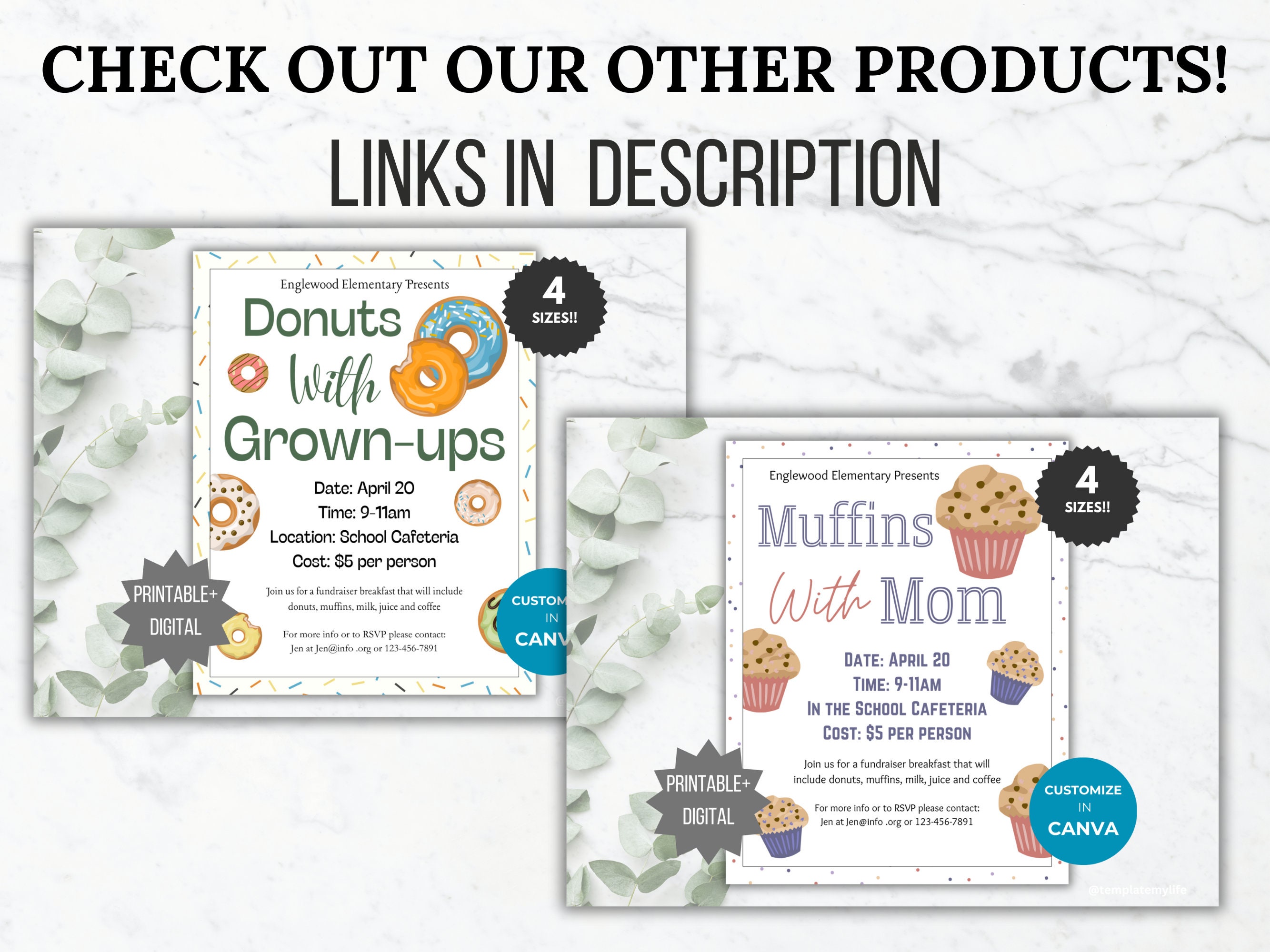 Editable Pastries With Parents Flyer Invite Parent Appreciation PTA ...