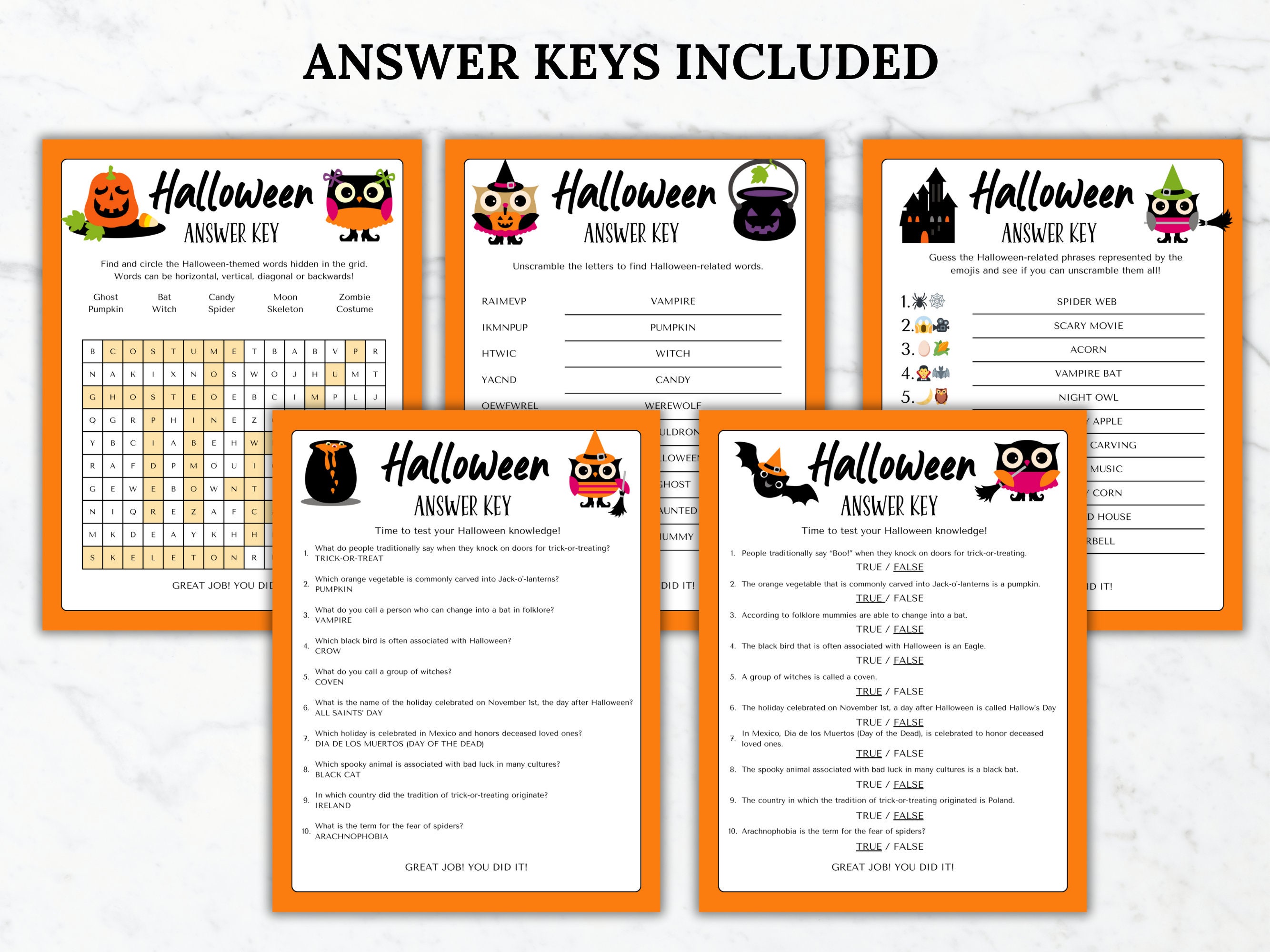 Halloween Printable Games for Kids Halloween Activity for - Etsy