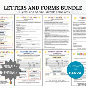 PTA Sponsorship Letter Printable PTO Membership Template Editable Pta ...