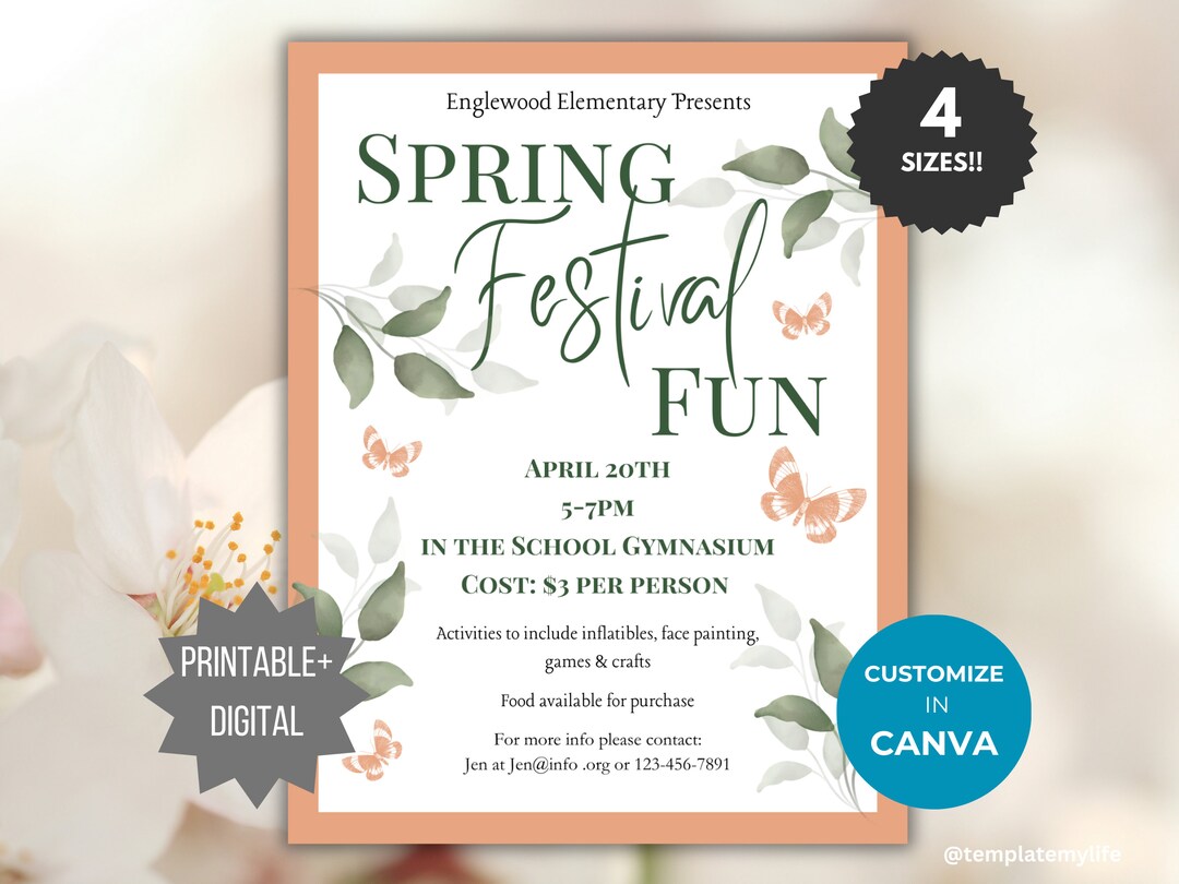 Spring Festival Flyer Template Easter Event Invitation Spring Party ...