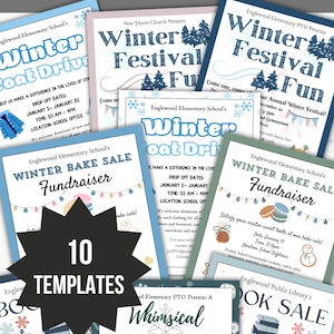 Winter Fundraiser Flyer Template Winter Event Invitation Bundle Book ...