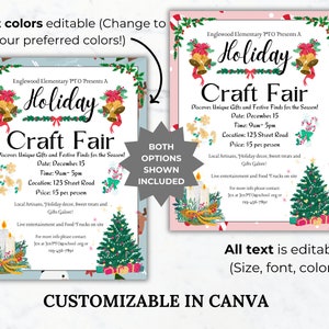 Holiday Craft Fair Christmas Fundraiser Flyer Invite Template Holiday ...