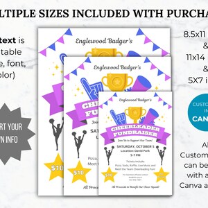 Editable Cheerleader Fundraiser Flyer Template School Cheer Squad ...