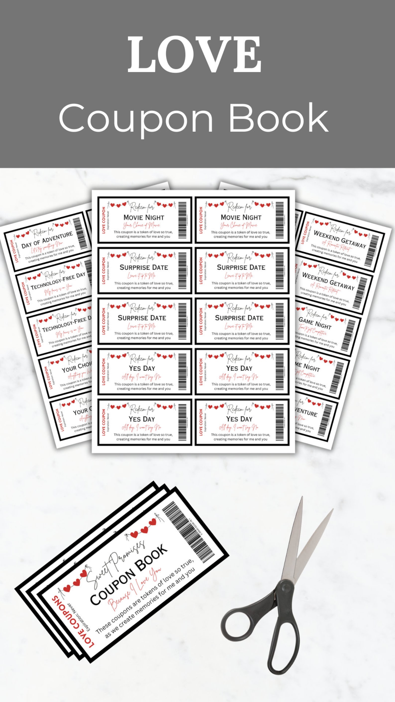 Love Coupon Book Printable Editable Love Coupons Couple Coupons ...