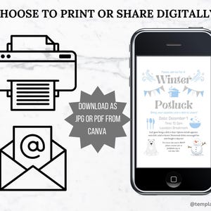 Winter Potluck Flyer Template Potluck Invitation Flyer Neighborhood ...