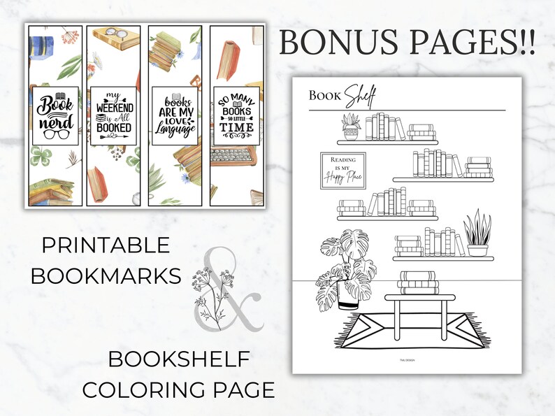 Book Reading Journal Printable Bundle Reading Planner Log Book Reading ...