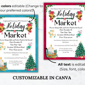 Holiday Fundraiser Flyer Editable Template Bundle Toy Drive Printable ...