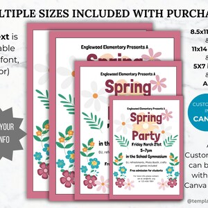 Spring Party Flyer Invite Spring Neighborhood Party Invitation Office ...