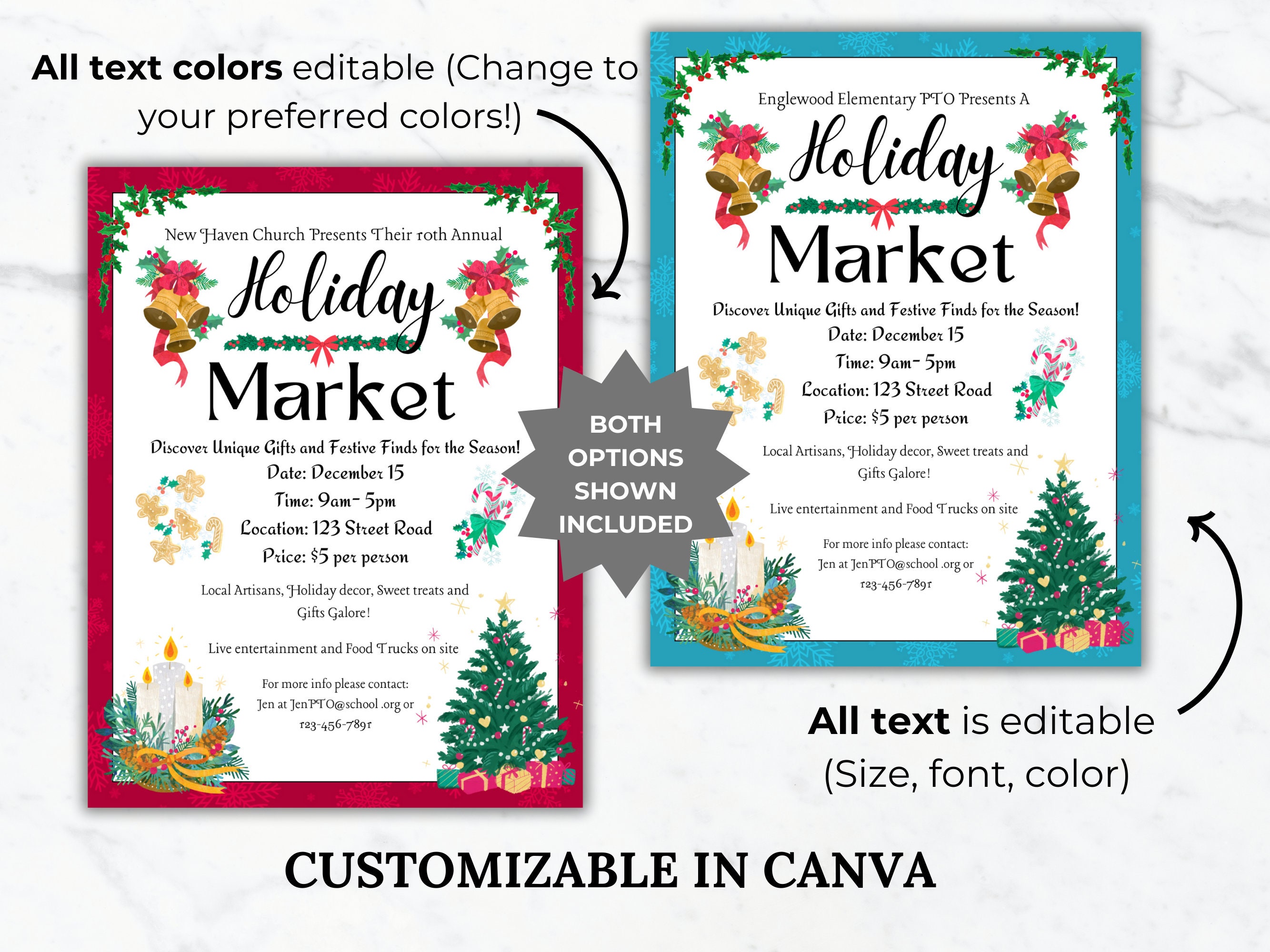 Holiday Market Christmas Fundraiser Flyer Invite Template Holiday ...