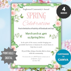 Spring Event Invitation Flyer Spring Party Invite Template Class Party ...