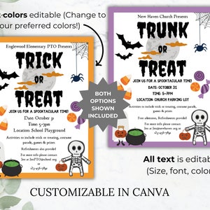 Trunk or Treat Flyer Invite Template Halloween Party Invitation ...
