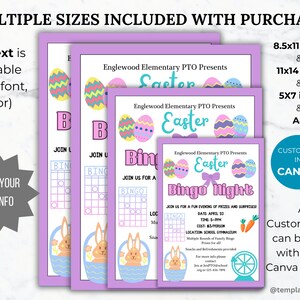 Easter Bingo Night Flyer PTO Template School Fundraiser Flyer Event ...