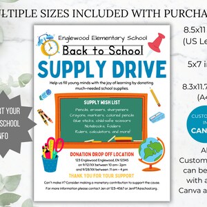 School Fundraising Flyer Template Back to School Supplies Fundraiser ...