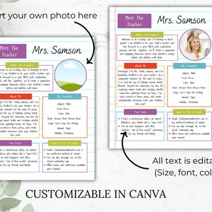 Meet the Teacher Editable Canva Template Class Newsletter Printable ...