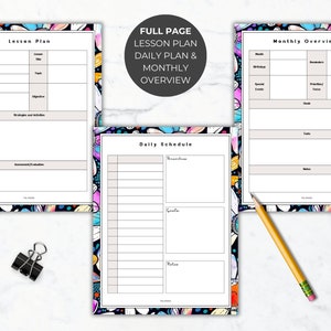 Lesson Planner Printable Teacher Lesson Plan Bundle Class Schedule ...