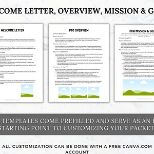 Editable PTO Welcome Packet PTA New Member Binder Template PTO Feedback ...