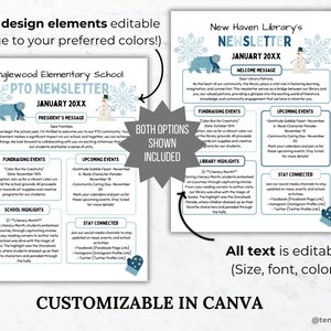 Winter Newsletter Flyer Printable Community Newsletter Flyer Editable ...