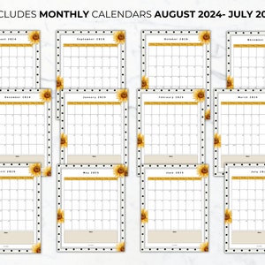School Calendar Planner 2024-2025 Printable Monthly Calendar Back to ...