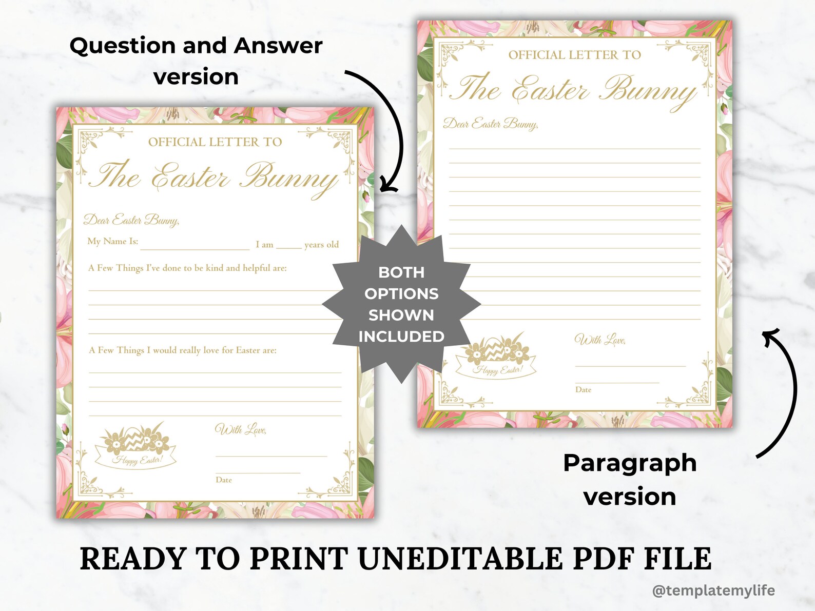 Letter to Easter Bunny Gift for Kid Printable Activity for Easter Bunny ...